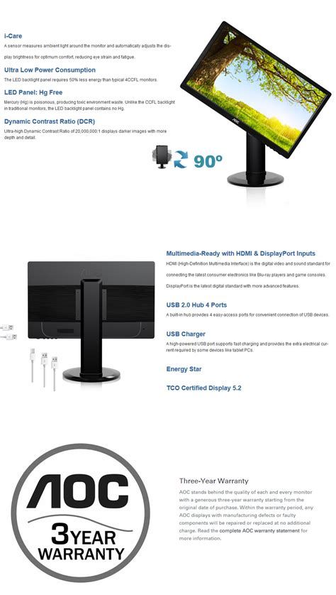 Buy AOC E PHU FHD In TN Monitor E PHU PC Case Gear Australia