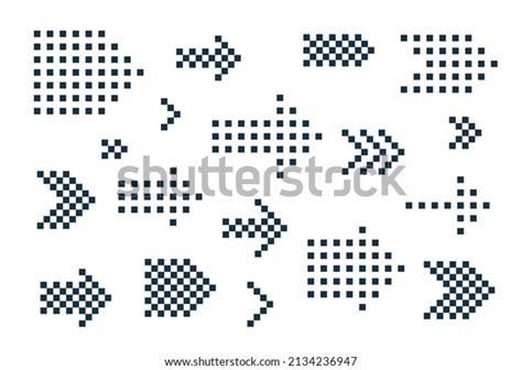 8 Bit Pixel Halftone Arrows Vector Stock Vector Royalty Free 2134236947 Shutterstock