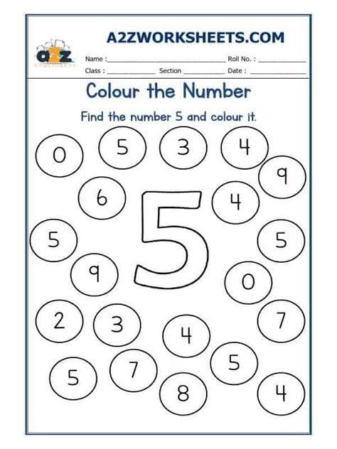 A2zworksheetsworksheet Of Colour The Number 06 Numbers Maths