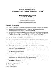 Master Physics Concepts Mock Exam Paper 1 Guide Course Hero
