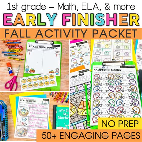 Early Finishers 1st Grade Packets Fall Math And Ela Review Packets