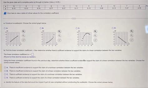 Solved Use The Given Data Set Lo Complete Parts A Through