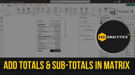Msi Analytics On Linkedin Add Totals And Sub Totals In Matrix