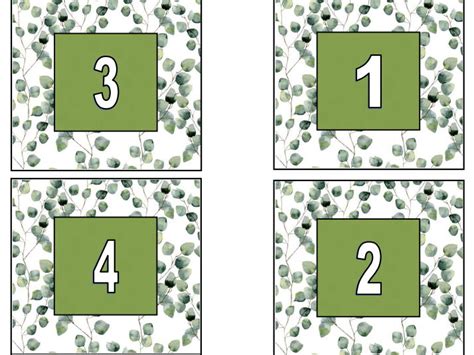 Botanical Editable Table Points Display Teaching Resources