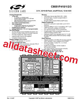 C8051F410 GQ Datasheet PDF Silicon Laboratories