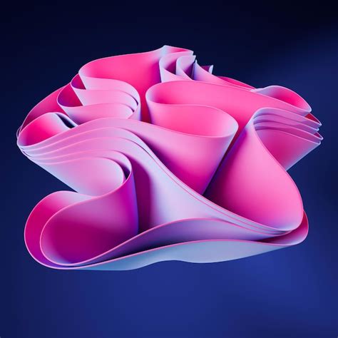 Premium Photo Abstract Wavy Shape With Pink And Blue Neon Gradient Hues Futuristic 3d Render