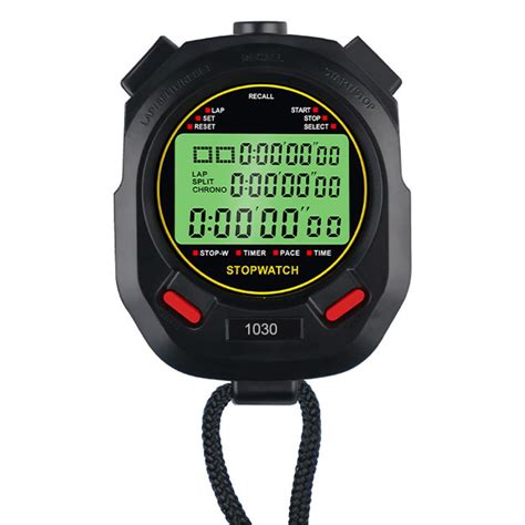Rooha Stopwatch Timer Lap Split Digital Alarm Large Display 3 Way 10 30 60 100 Memory