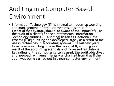 Auditing In Computerized Environment Pptx