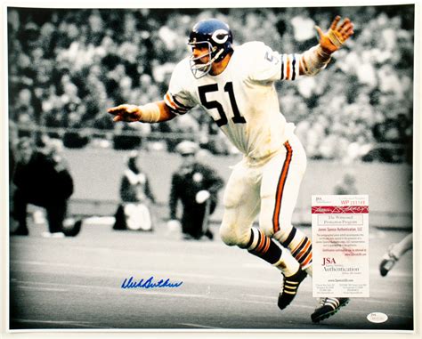Dick Butkus Signed Bears 16x20 Photo Jsa Pristine Auction