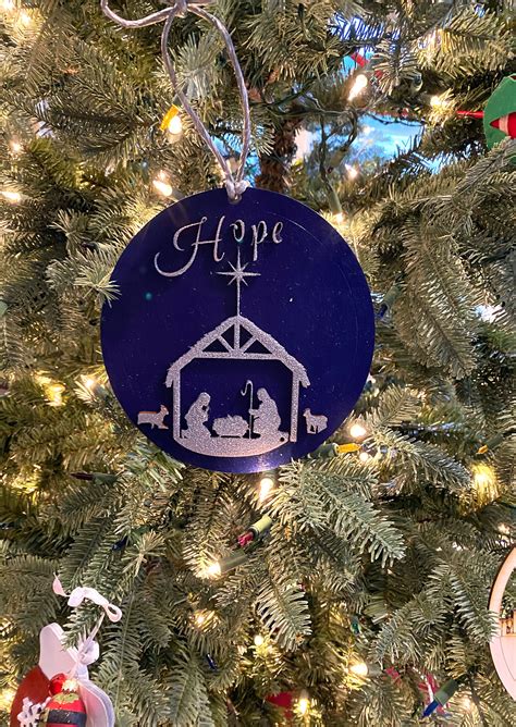 Christmas Tree Ornament Nativity Scene With Hope In Etsy
