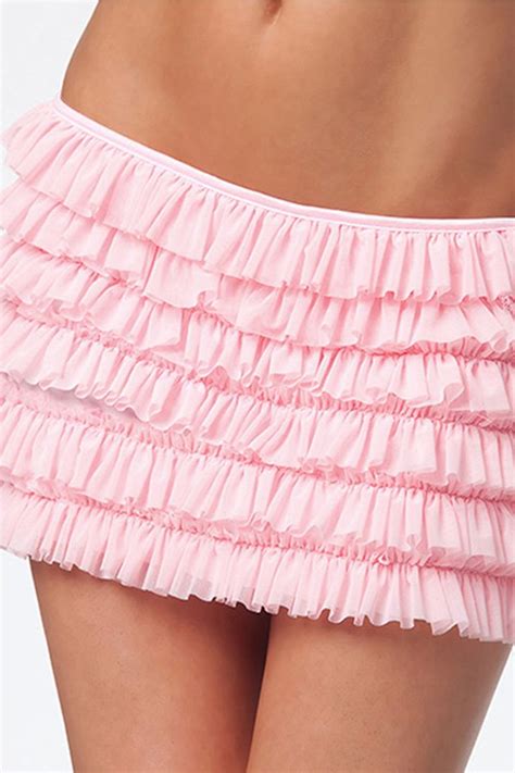Coquette Stretch Mesh Ruffle Skirt
