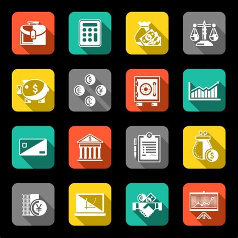 Accounting Icons Set ⬇ Vector Image By © Macrovector Vector Stock 58328597