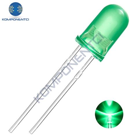 5mm Led Yeşil Diyot Diffused 1 Adet Komponentci