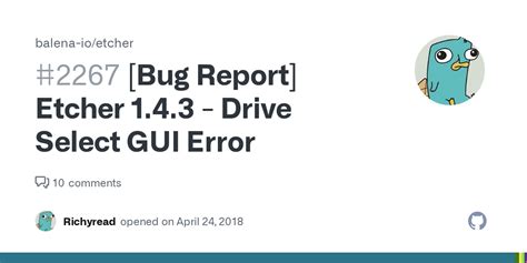 Bug Report Etcher 143 Drive Select Gui Error · Issue 2267 · Balena Ioetcher · Github