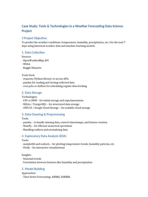 Weather Forecasting Data Science Case Study Pdf Forecasting Time
