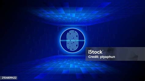 지문 보안 개념 미래 지향적 연결 네트워크 보안 통신 정보 사이버 기술 벡터 일러스트 레이 션 가상현실에 대한 스톡 벡터 아트 및 기타 이미지 Istock