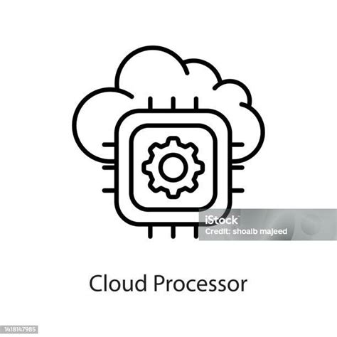 클라우드 프로세서 벡터 개요 아이콘 디자인 그림 흰색 배경에 있습니다 Eps 10 파일 0명에 대한 스톡 벡터 아트 및 기타 이미지 0명 Cpu 그라데이션 Istock