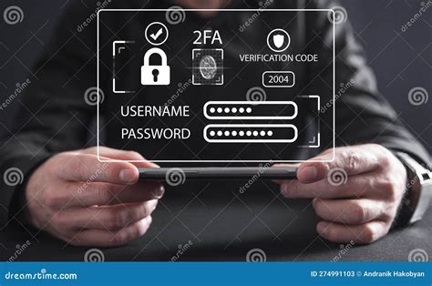 Two Factor Authentication 2fa Security Personal Data Security Stock