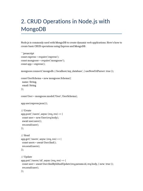 Crud Operations In Node Js With Mongodb Pdf
