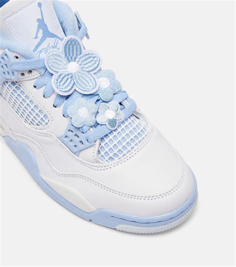 Air Jordan 4 Floral Appliqué Sneakers In White Nike Mytheresa