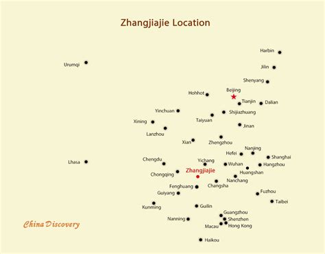 Zhangjiajie China Map Zhangjiajie Location China Map