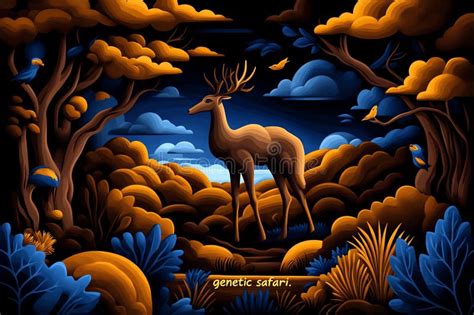 A Travel Poster Promoting A Genetic Safari Where Visitors Can