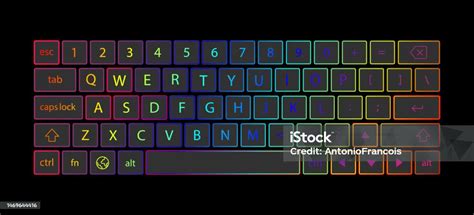 Computer Keyboard Button Layout Template With Letters For Graphic Use Stock Illustration
