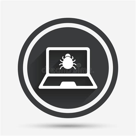 Laptop Virus Sign Icon Notebook Software Bug Stock Vector