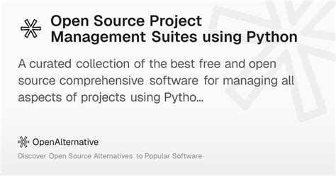 Open Source Project Management Suites Using Python Openalternative