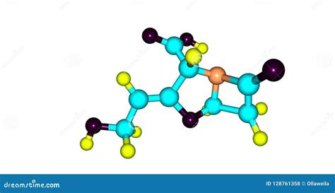 Clavulanic Acid Molecular Structure Isolated On White Stock