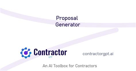 Proposal Generator Ai Tool For Contractors