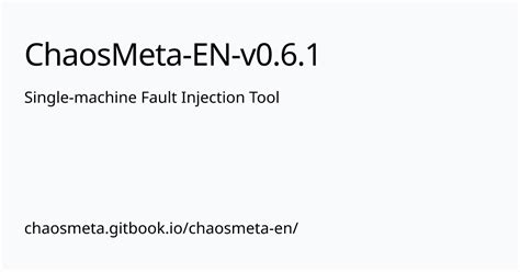 Single Machine Fault Injection Tool Chaosmeta En V061