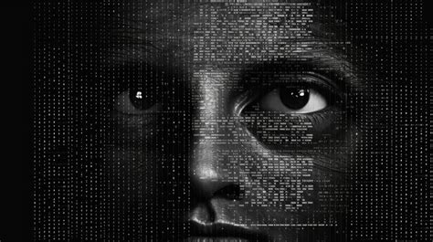 premium photo ascii art matrix design black white background
