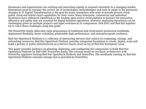 Overview Red Hat Openstack Platform 161 With Dell Emc Powerflex