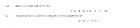 Solved Let X Y Z W ﻿be Real Numbers Prove