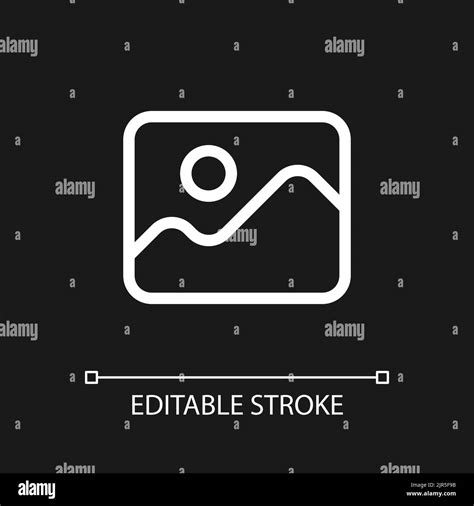 Image Pixel Perfect White Linear Ui Icon For Dark Theme Stock Vector