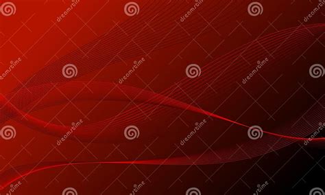 Red Lines Curve Wave On Soft Gradient Abstract Background Stock Vector