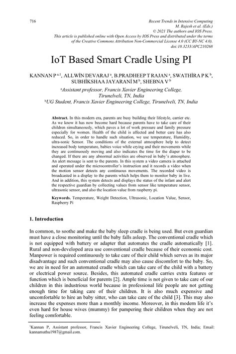 Pdf Iot Based Smart Cradle Using Pi