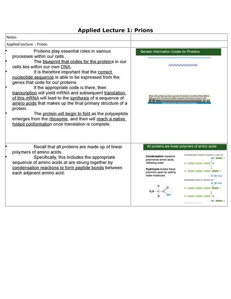 bio applied lecture 1 applied lecture 1 prions notes applied lecture prions proteins play