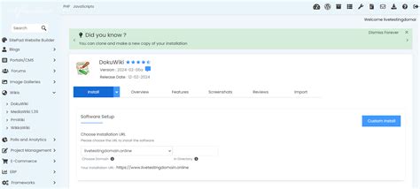 How To Install Dokuwiki In Softaculous Kb