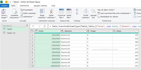 como eliminar columnas alternativas en power query ninja del excel