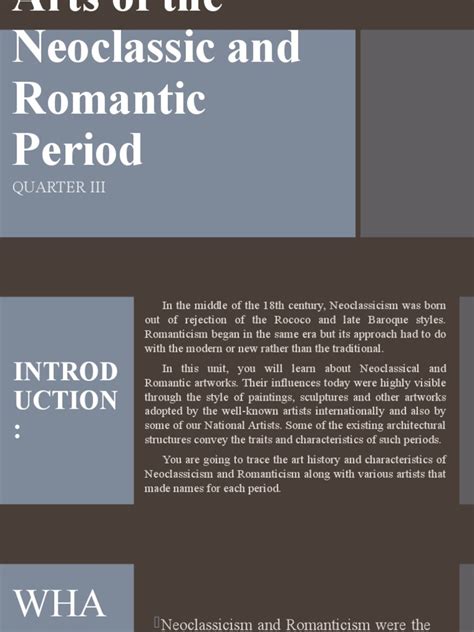 Arts Of The Neoclassic And Romantic Period Pdf Classicism Romanticism