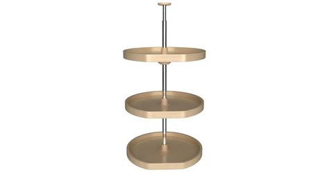 Rev A Shelf LD BW Lazy Daisy Banded Wood Triple Tier D Shaped Flat Side Lazy