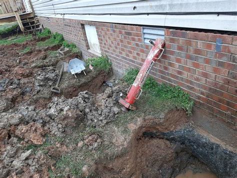 Foundation Repair Settling House Lifted With Push Piers In Clarksville Tn Push Pier