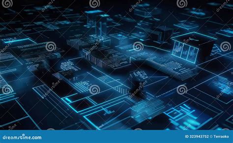 Abstract Dark Blue Background Statistical Resampling Data Sci Fi