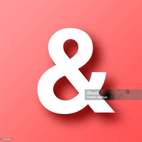 앰퍼샌드 기호입니다 그림자가 있는 빨간색 배경의 아이콘 앰퍼샌드에 대한 스톡 벡터 아트 및 기타 이미지 앰퍼샌드 3차원