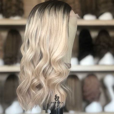 Stock 18 Luxury Human Hair Top Lace Wig Platinum Blonde Sherogaga Shop