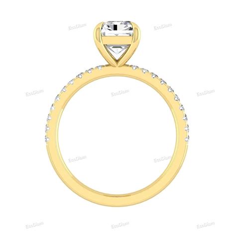 Lab Grown Emerald Cut Engagement Ring 14k White Gold Diamond Ring