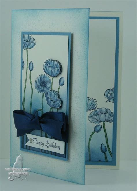 Blue Floral Happy Birthday Card Design