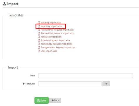 Bulk Importing Inventory Items Help Center Facilities Management Express